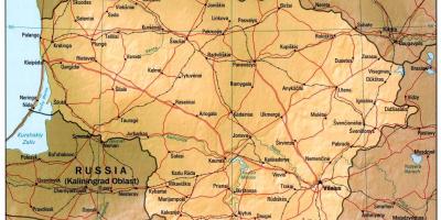 Lituânia mapa - Mapas Lituânia (Norte da Europa - Europa)